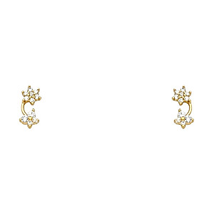 14k Yellow Gold Stud Earrings with Screw Back