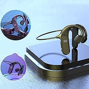 Bone Conduction Headphones, Open-Ear Bluetooth 5.2 Sport Headphones, Built-in Mic Wireless Bone Conduction Earphone Bluetooth Waterproof Headset for Running Workout Gym Hiking