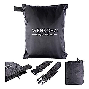 58 Inch BBQ Grill Cover, Wenscha Premium Grill Covers Fully Waterproof, 58x24x48 Inches, UV & Fade & Rip Resistant, Fits Most Brands of Grill - Black