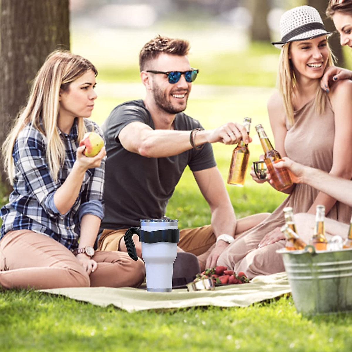 Tumbler handle fits for 30 OZ YETI Tumbler, OZARK TRAIL Tumbler, Rambler Tumbler (Black,Handle Only，Cup not Include)