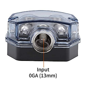 uxcell 2 Way Power Distribution Block 0 Gauge in 0 Gauge Out Power Ground Distributor for Splitter