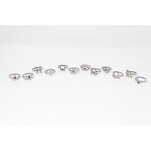 CaliRoseJewelry Sterling Silver Pisces Zodiac Ring for Women with March Birthstone (Size 7.25)