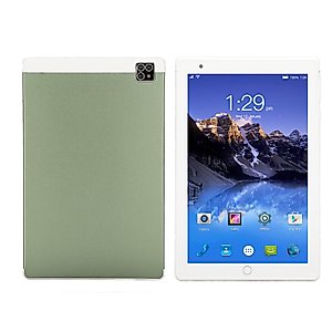 Naroote 8 Inch Tablet 4GB RAM 64GB ROM Maximum Support 128G TF Card 1920x1200 IPS Calling Tablet for Android 10.0 100‑240V Green (US Plug)