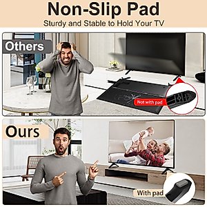 Base Stand for Samsung TV Legs, Only for UN50TU7000 UN55TU7000 UN58TU7000 UN58TU7000FXZA UN55TU7000FXZA UN50TU7000FXZA BN63-18871A, with Non-slip Feet (Black)