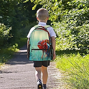 Ourtheme Animal Chameleon 18 In Backpack for Men Women Chameleon Large Capacity Backpack Hiking Travel Laptop Back Pack Casual Daypack