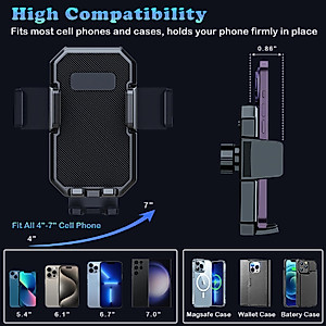 Cup Holder Phone Holder, 2024 Upgraded 2 in 1 Car Cup Holder Expander with Adjustable Base Long Gooseneck 360° Rotation, Cup Holder Phone Mount Fits All Smartphones and Most Bottles