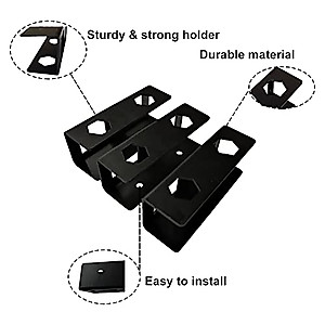PIAOLGYI Black Under Desk Laptop Holder Mount with Screw,Under Desk Laptop Mount Bracket,Add On Under Table Laptop/Keyboard Storage（3 Pcs）