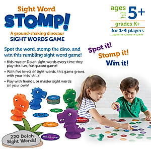 Sight Word Stomp!, Educational Indoor Games, Preschool Alphabet ,Toddler Brain Toys, Toddler Preschool Learning, 114 Pieces, Age 5+