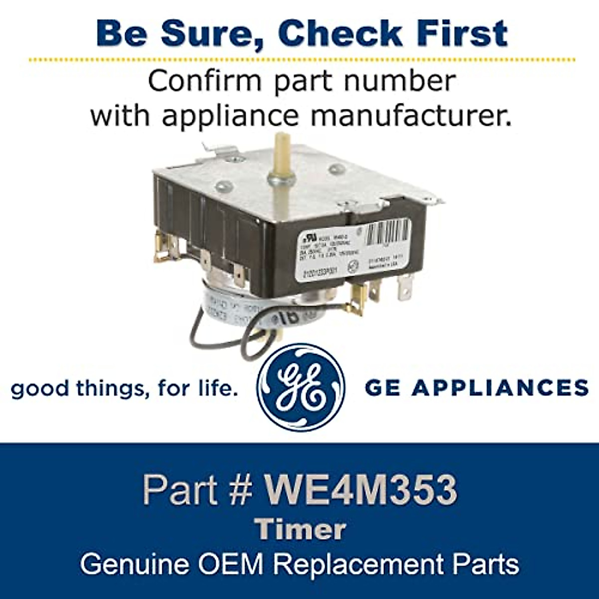 GE WE4M353 Genuine OEM Dryer Timer for GE Dryers