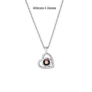 ZLHZW Picture Necklace Personalized for Women - Custom Photo Love Heart Projection Pendant - Customized Portrait Jewelry - Birthday Anniversary Memorial Gifts Wife Mother - Silver