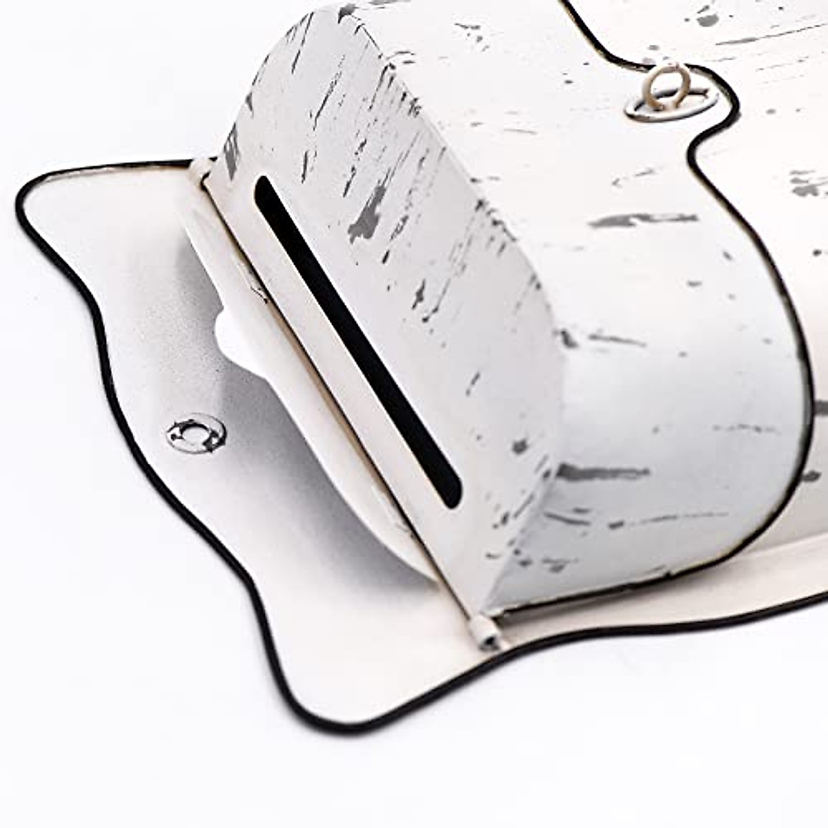 SDlumeiy Vintage Wall Mount Mailbox, Vintage Mailbox, Outdoor Metal Mailbox, Vertical Wall Mount Mailbox 10.2Lx3Wx14.2H inches (White)