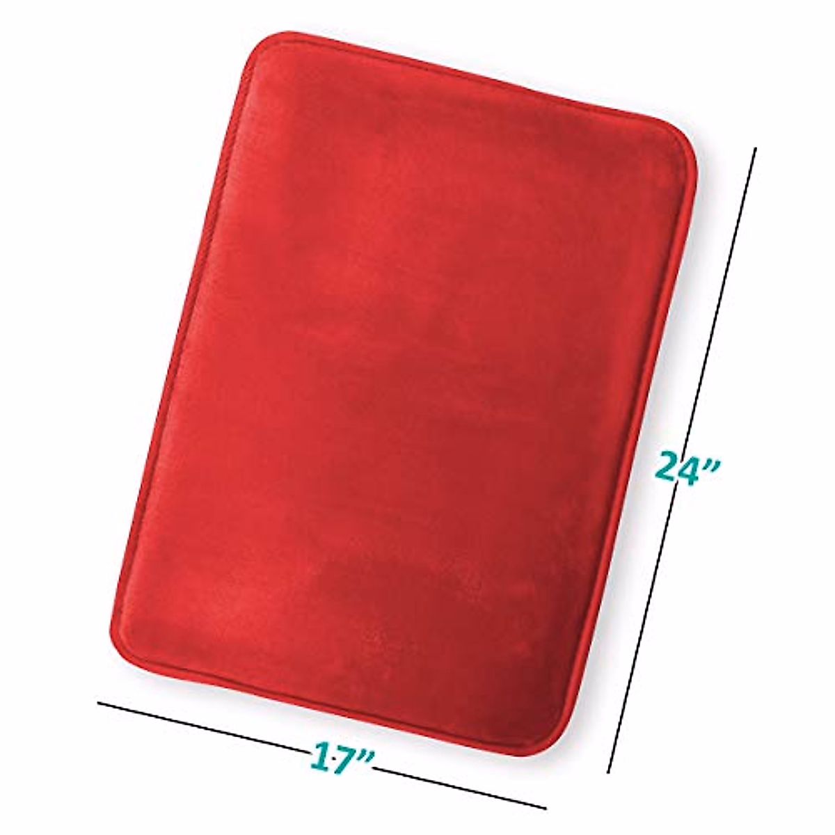 Clara Clark Bath Mat – Memory Foam Bath Mat - Soft Bathroom Rug - Non Slip and Super Absorbent - Fast Drying Machine Washable Bath Mat - Red - Small Size 17” x 24”