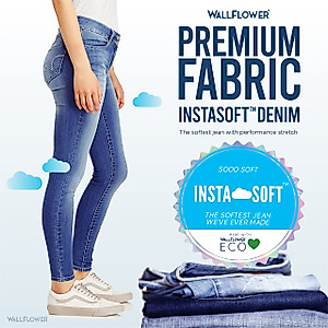 WallFlower Women's Ultra Skinny Mid-Rise Insta Soft Juniors Jeans (Standard and Plus), Hayden Pure, 9