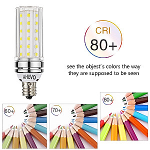 AHEVO E17 LED Light Bulbs, 80-100W Equivalent, 12W, 1200 Lumens, White 6000K,Intermediate E17 Base,NOT Candelabra Base, for Ceiling Fan, Headboard Reading Light, Non-Dimmable, 4 Pack