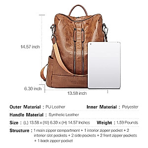 CLUCI Women Wallet Large Leather Zip Around Card Holder Organizer Ladies Clutch Wristlet Bundles with Women Backpack Purse Leather Fashion Travel Casual Detachable Ladies Covertible Shoulder Bag