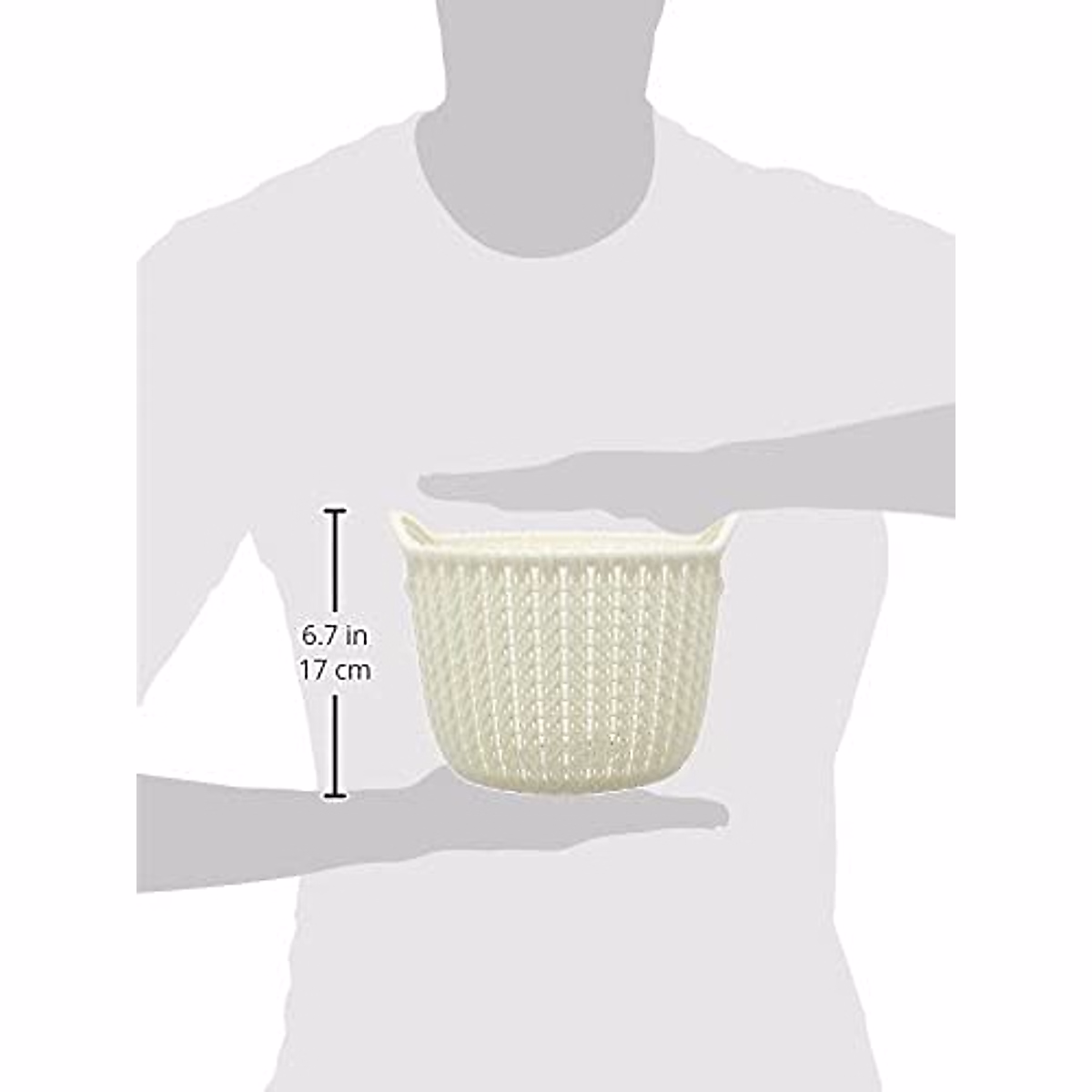 Curver Basket Knit Round 3L, Oasis White, 20.5 x 19.5 x 16 cm