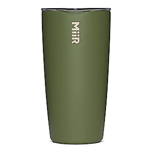 MiiR Tumbler, 16oz Insulated Stainless Steel with Press Fit Slide Lid – Splash Proof Design, Holds Hot & Cold Beverages, Stylish & Functional Cup Holder Compatible