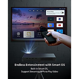 WEMAX Go Advanced Portable Smart Laser Projector, 1080p Mini Projector, 4K Support, Stream Netflix, Built-in Battery, Auto Keystone, Bluetooth 5.0, Perfect for Mobile Business, Outdoor Night Movies