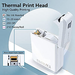 YUEARN Label Makers, D110 Bluetooth Label Maker Printer, White Mini Label Maker Machine, with Tape, Multiple Templates Label Maker, Thermal Label Maker for Storage Shipping Barcode Office Kitchen