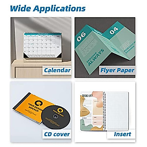 Uinkit 100 sheets Brochure Paper Glossy Double Sided 8.5x11 Inkjet 37lb 140gsm Dye ink Thin Photo Picture Flyer Calendar Magazine CD Cover letter