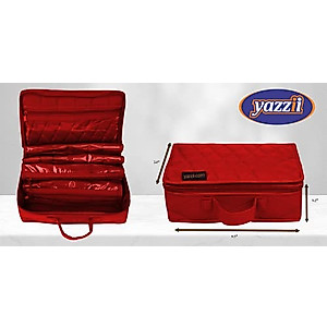 Yazzii Original Craft Organizer Tote Bag - Portable Storage Bag Organizer - Multipurpose Storage Organizer for Crafts, Cosmetics & Jewelry. Red
