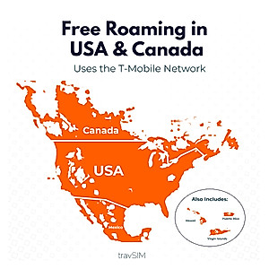 travSIM Mexico SIM Card | T-Mobile Network | 5GB Mobile Data | Free Roaming USA & Canada | Mexico SIM Card Prepaid has Unlimited National Calls & Texts | SIM Card Mexico 7 Days