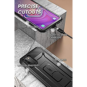 SUPCASE UB Pro Series Designed for Samsung Galaxy S20 5G Case, Built-in Screen Protector with Full-Body Rugged Holster & Kickstand for Galaxy S20 (2020 Release) (Black)