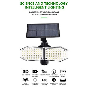 ZHUANYIYI Solar Lights Outdoor,LED Solar Wall Lights Outdoor Waterproof Garden Lighting with PIR Motion Sensor,for Home Garage Villa Street Garden,etc