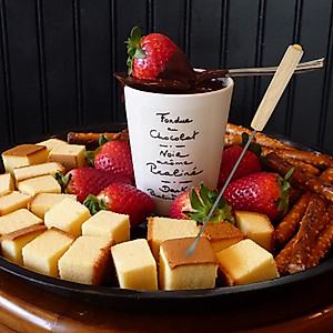 Hemoton 2Pcs hot Pot Fork Marshmallow Sticks Grilling Skewer Cake Forks Shish Kebab Grill Stainless Steel Barbecue Fork Kebab Sticks Roasting Stick Skewer raclette Tableware Chocolate Wood