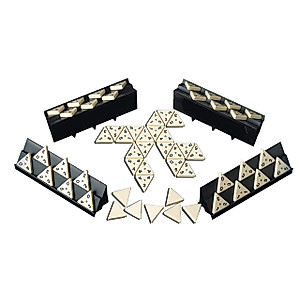 Pressman Tri-Ominos - Deluxe Edition Triangular Tiles with Brass Spinners, 5"
