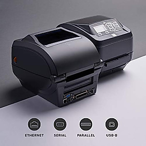 Zebra ZD500t Thermal Transfer Desktop Printer 300 dpi Print Width 4 in Ethernet Parallel Serial USB Peeler Preinstalled ZD50043-T11200FZ