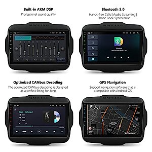 XTRONS Android 12 Car Stereo Radio Player 9 Inch IPS Touch Screen GPS Navigation Octa Core 4GB RAM 64GB ROM Bluetooth Head Unit 5GHz WiFi 4G LTE Built-in DSP Car Play Android Auto for Jeep Renegade