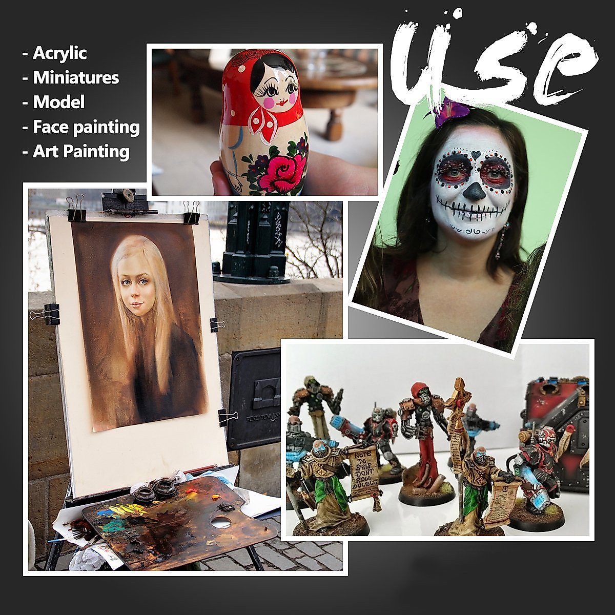 Fine Enamel Detail Brushes Set - 11 Pieces Miniature Paint Brushes for Detailing & Art Painting - Acrylic, Watercolor, Oil - Models, Airplane Kits, Nail Painting