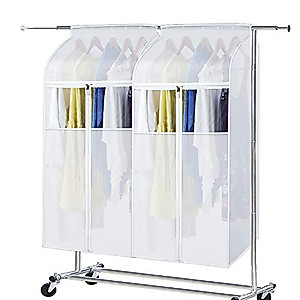 Zilink Hanging Clothes Bag Organizer 43 inch-2 Pack Large Garment Bags Suit Bag for Storage Hanging Clothes Cover for Suit Coats Dress Closet Storage