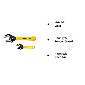 Dewalt DWHT75497 2 Pc. Dip Grip Adjustable Wrench, Yellow
