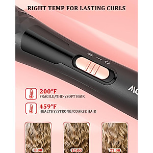 Curling Iron Set，MOCEMTRY 5 in 1 Curling Wand Interchangeable Ceramic Barrels(0.35”-1.25”) and Thermal Brush Curling Iron, Instant Heat Up Hair Curler, with Protective Gloves & 2 Clips