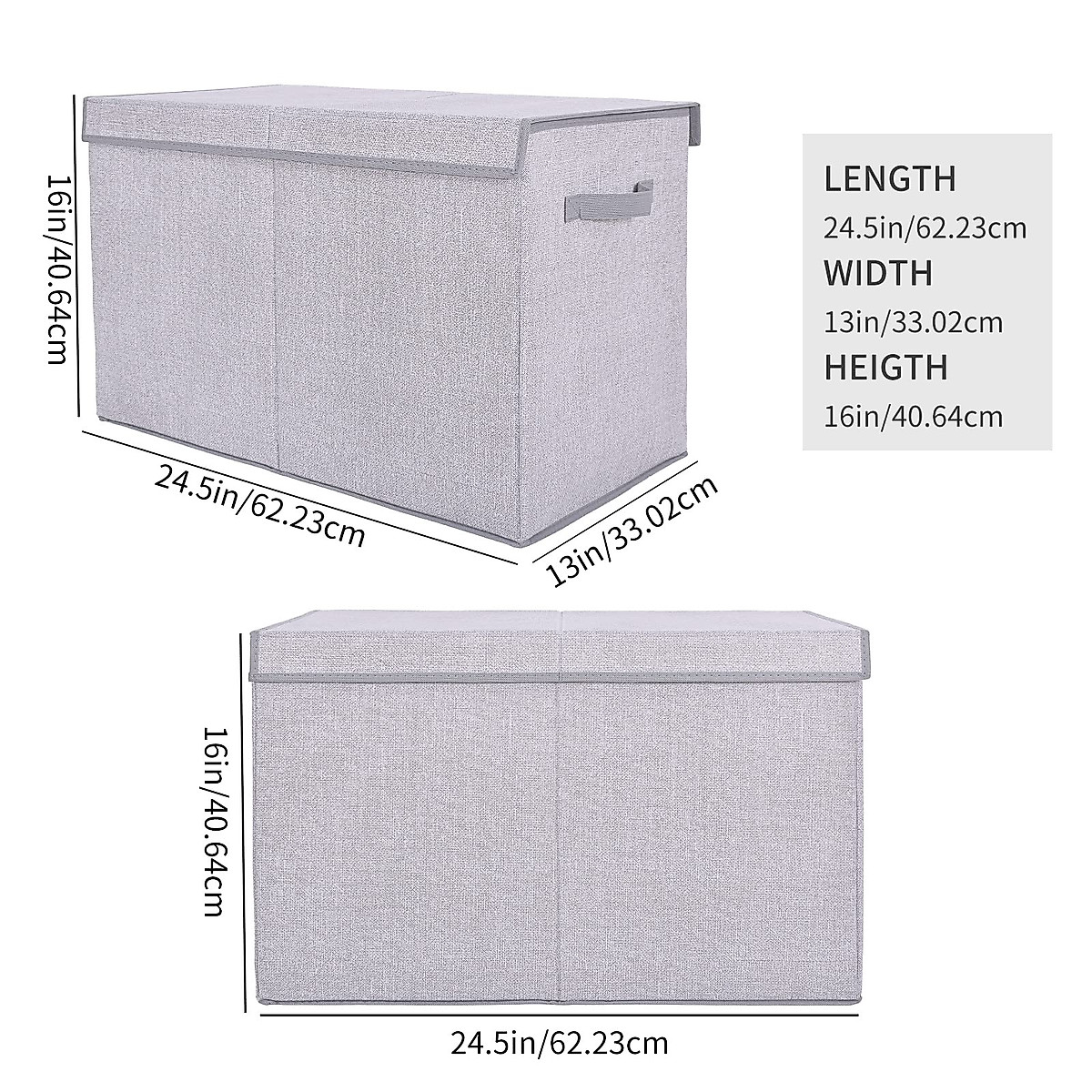 Pantryily Toy Box for Girls-Large Collapsible Kids Toy Chest Boxes Organizers and Storage for Nursery,Playroom,Office 24.5"x13"x16"(Pink&Grey)