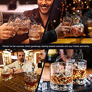 HEH Cocktail Smoker Kit with Torch, Old Fashioned Smoker Kit with 8 Smoking Wood Chips Flavors for Infusing Smoke into Cocktail Whiskey Bourbon, Gift for Father, Husband, Boyfriend(No Butane)