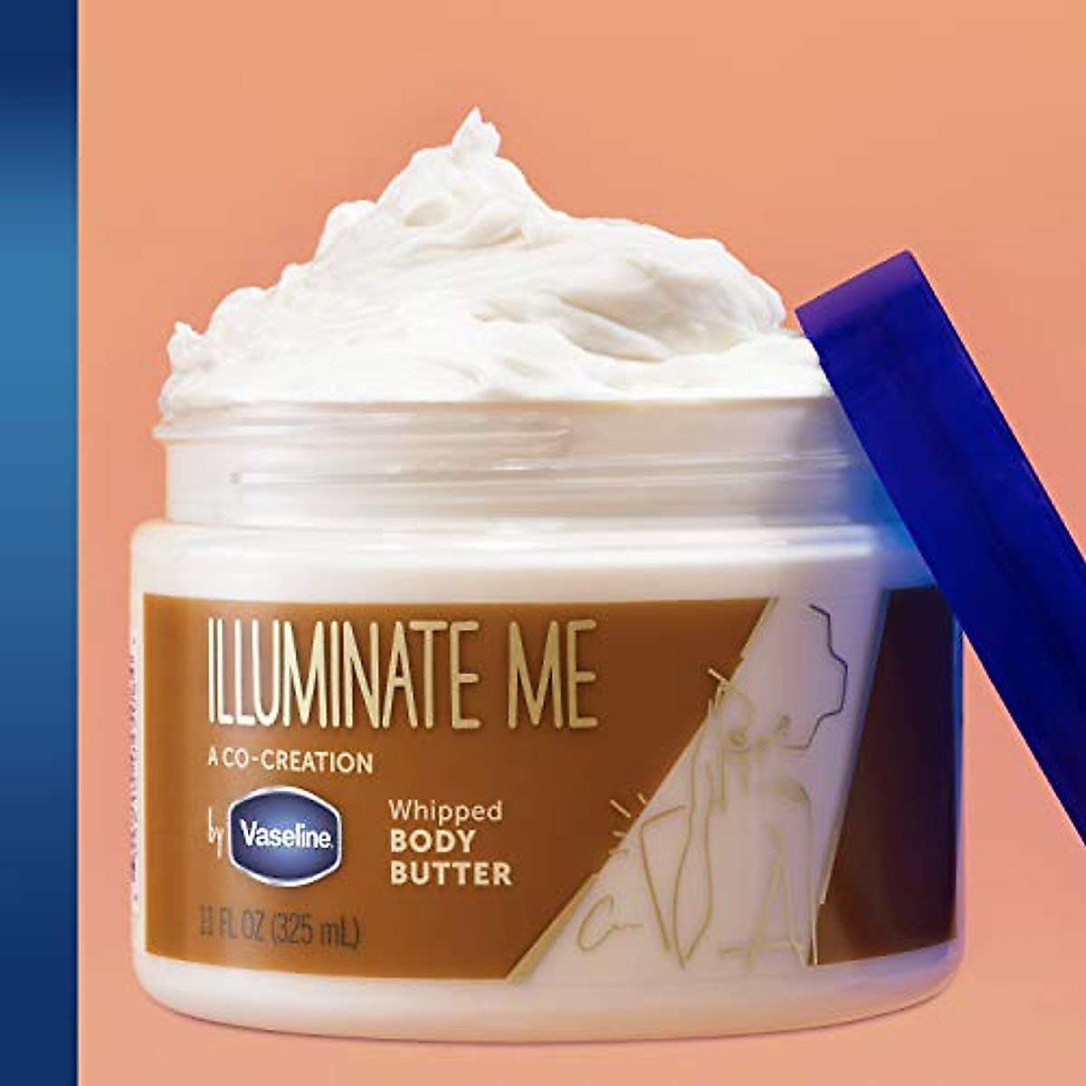 Vaseline Illuminate Me Body Butter Created for Melanin Rich Skin Whipped Body Butter Provides 24 Hour Moisturization for Dry Skin 11 oz