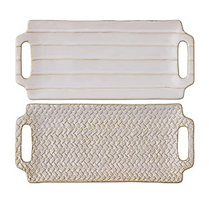 Mud Pie Small Everything Tray, Basket, 4"H x 9"