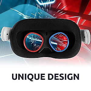 Olixar Lens Protectors for Oculus Quest 2 VR Headset - Prevent your Glasses from Scratching your Oculus Quest 2 Lenses - 3 Sizes Included, Use your Favourite Pair - Red & Blue