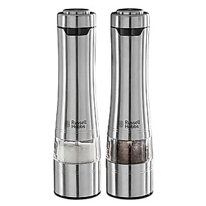 Russell Hobbs Battery Powered Salt and Pepper Grinders 23460-56 - Stainless Steel and Silver