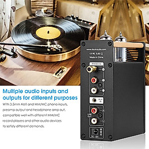 XXXDXDP Mini Vacuum Tube Preamp MM/MC Phono Stage for Turntables Pre-Amplifier Desktop Headphone Amp