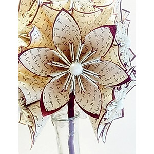 A Dozen "I Love You's" - 12 paper flowers, custom gift, 1st anniversary, gifts for her,bouquet, origami, red rose, made to order