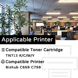 RIOMAN TN713 Toner Cartridge Compatible Replacement for Konica Minolta TN713 to Use with Bizhub C659 C759 Toner Printer Magenta