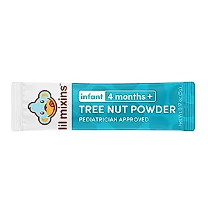 Lil Mixins Early Allergen Introduction Powder, Tree Nut | Baby Stage 1-3, For Infants & Babies 4-12 Mo., Support Healthy Food Tolerance | Individual Packets, 2 Month Supply