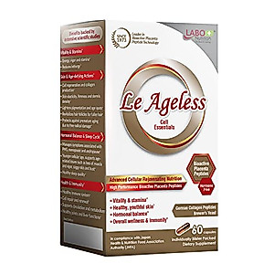 LABO Nutrition Le Ageless – Placenta Cell Rejuvenating Therapy from Japan – Enhanced with Collagen Peptide and Brewer’s Yeast to Supports Immune Health, Skin Regeneration, Anti-Aging – 60 Capsules