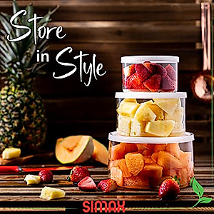 Simax Round Glass Containers With Lids: Borosilicate Glass Food Storage Containers With Lids Airtight - Glass Lunch Containers For Adults - Meal Prep Container Glass - Food Prep Containers Glass 3 Pcs