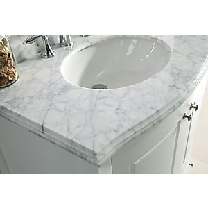 Laviva Estella 32 - White Cabinet White Carrara Marble Countertop