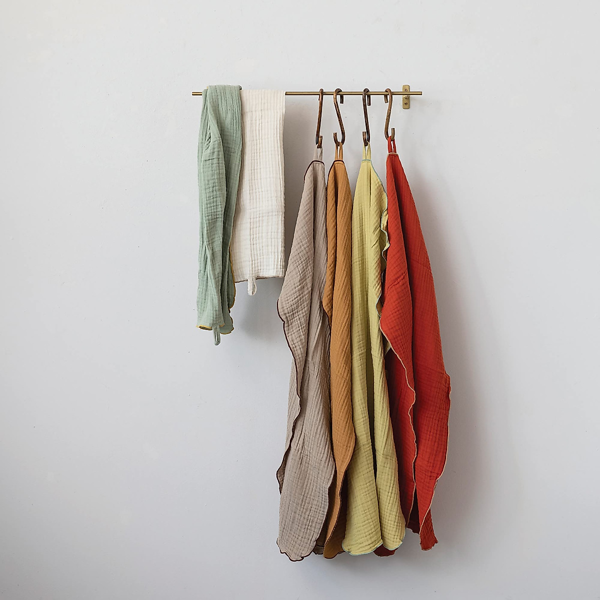 Creative Co-Op Woven Cotton Double Cloth Tea Towels, Set of 6 Colors